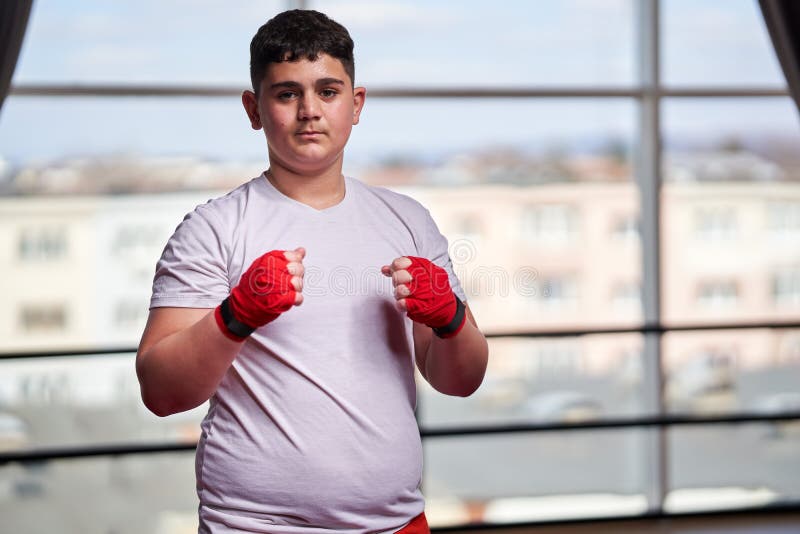 Fat Kickboxer Doing Shadow Boxing Stock Image - Image of person, chubby ...