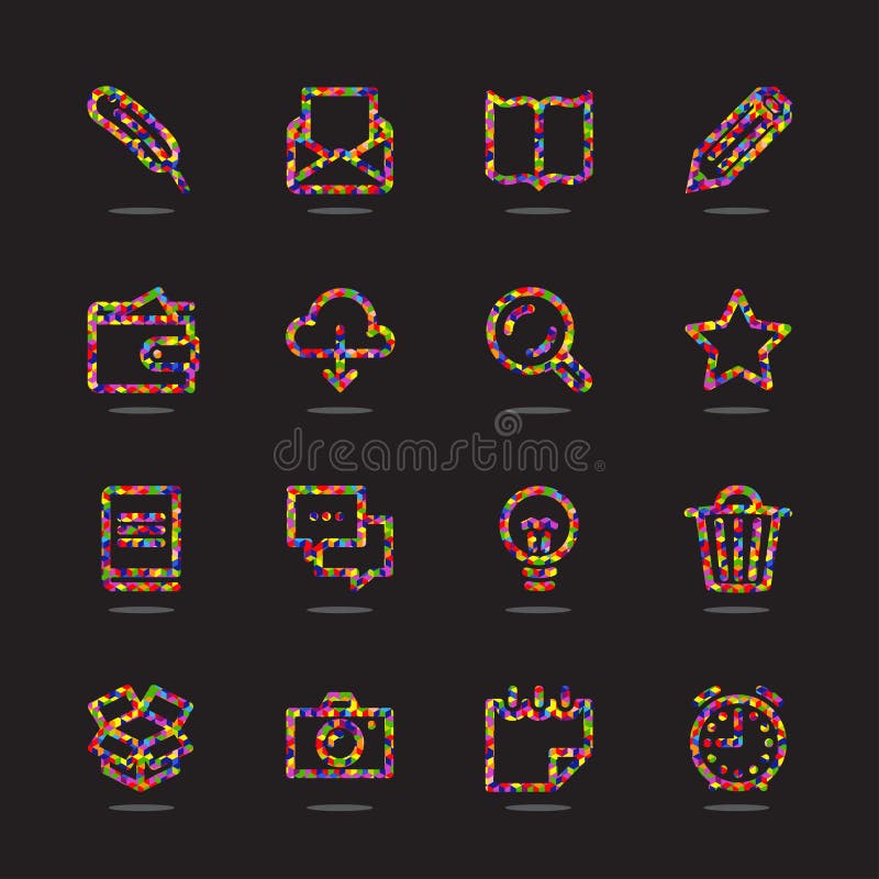 Fat Line Icons stock vector. Illustration of garbage - 60937554