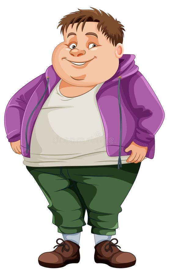 Fat male cartoon character stock vector. Illustration of young - 282291941