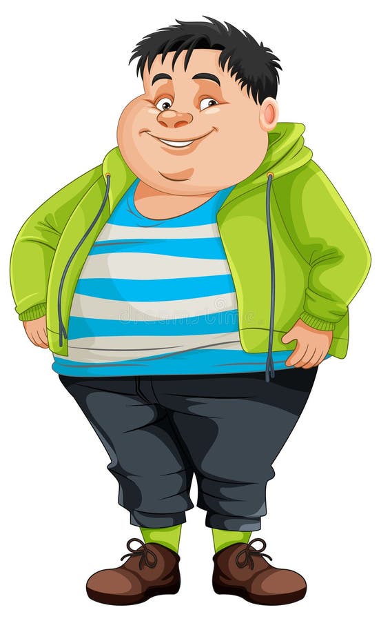 Fat male cartoon character stock vector. Illustration of overweight ...