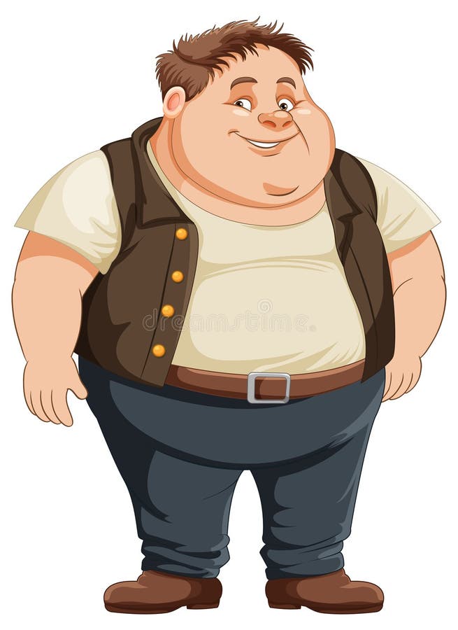 Fat male cartoon character stock vector. Illustration of person - 282194302