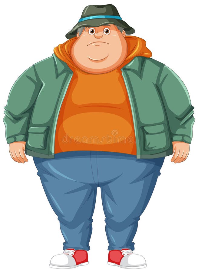 Fat male cartoon character stock vector. Illustration of obesity ...