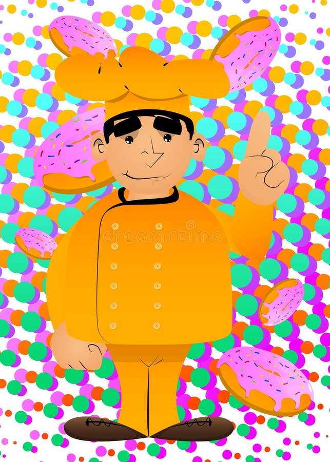 Chef in Uniform Making a Point. Vector Illustration Stock Vector ...