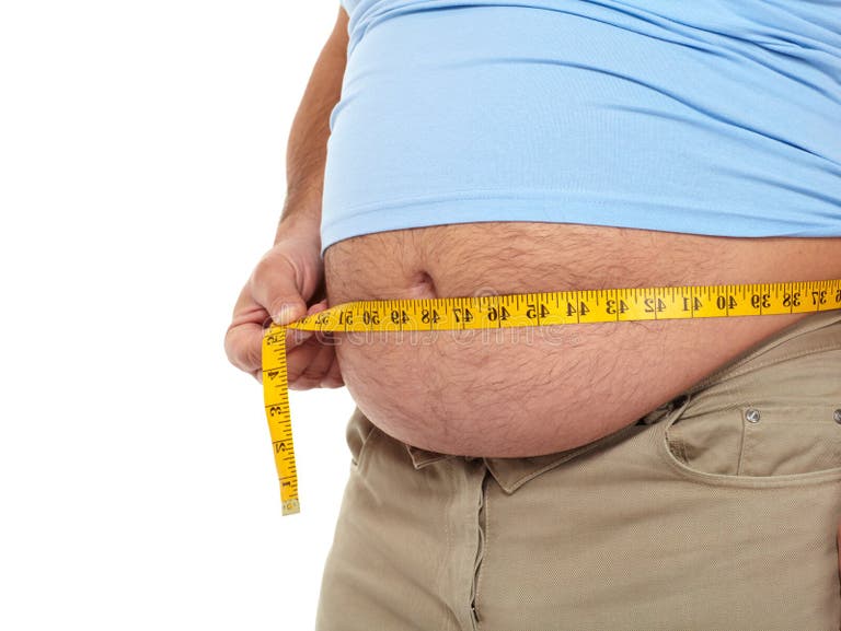 Fat man with a big belly. stock photo. Image of centimeters - 35581522