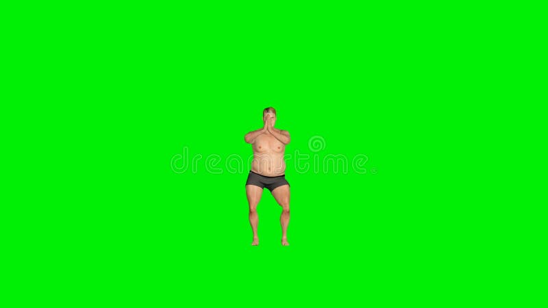Fat Man Doing a Silly Chicken Dance, Seamless Loop, Green Screen Stock ...
