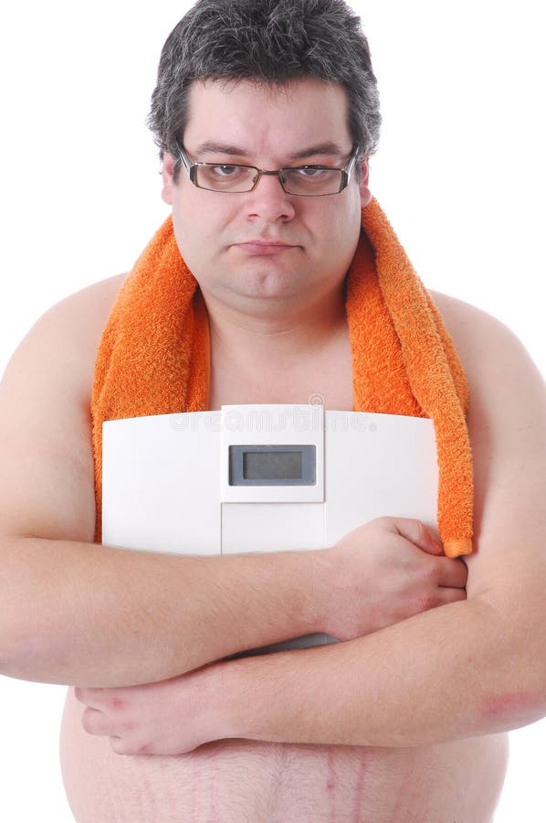 Fat man doing workout stock image. Image of cycle, machine - 18448295