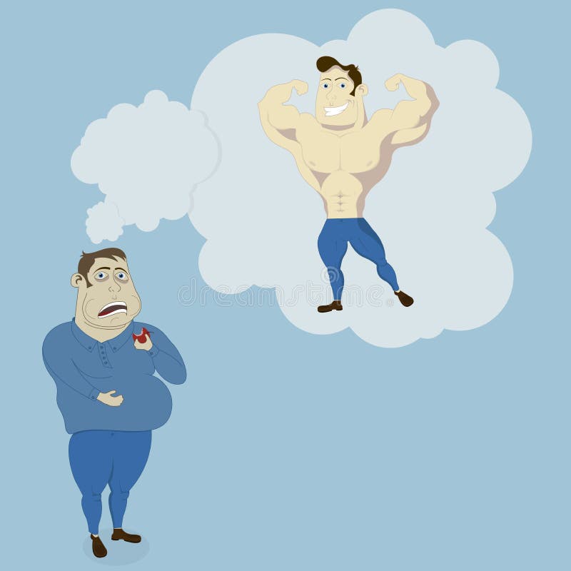Fat and strong man stock illustration. Illustration of overweight ...