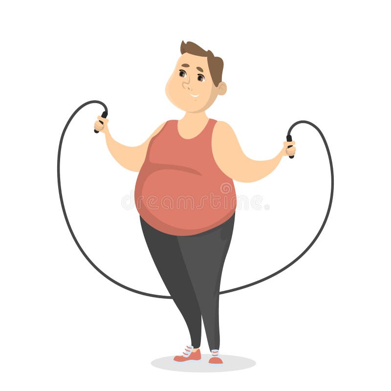Fat man exercising. stock vector. Illustration of isolated - 112508145