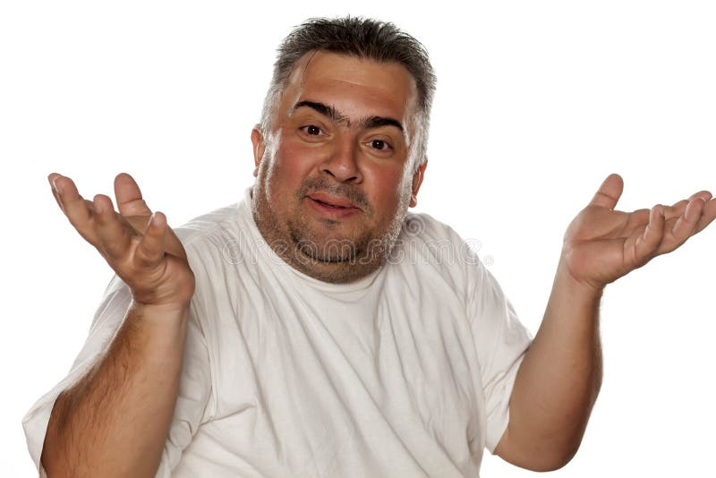 Fat man explaining stock image. Image of explains, male - 87075585