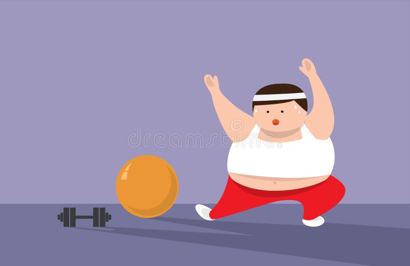 Fat Man Exercising Stock Illustrations – 194 Fat Man Exercising Stock ...
