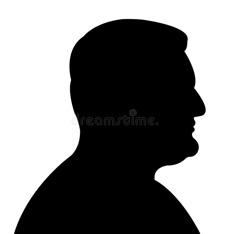A Fat Man Head Silhouette Vector Stock Vector - Illustration of black ...