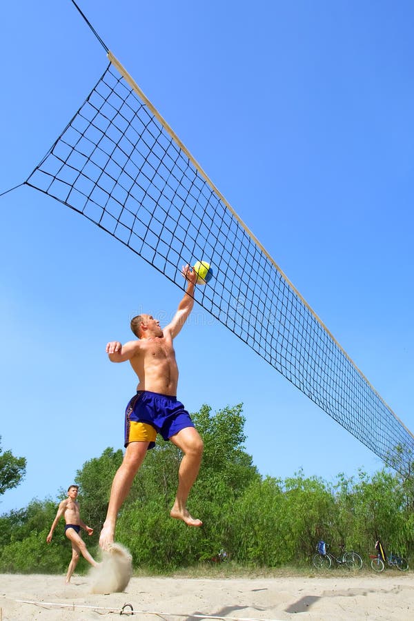 Fat Man Jumps To Push Ball Stock Photos - Free & Royalty-Free Stock ...