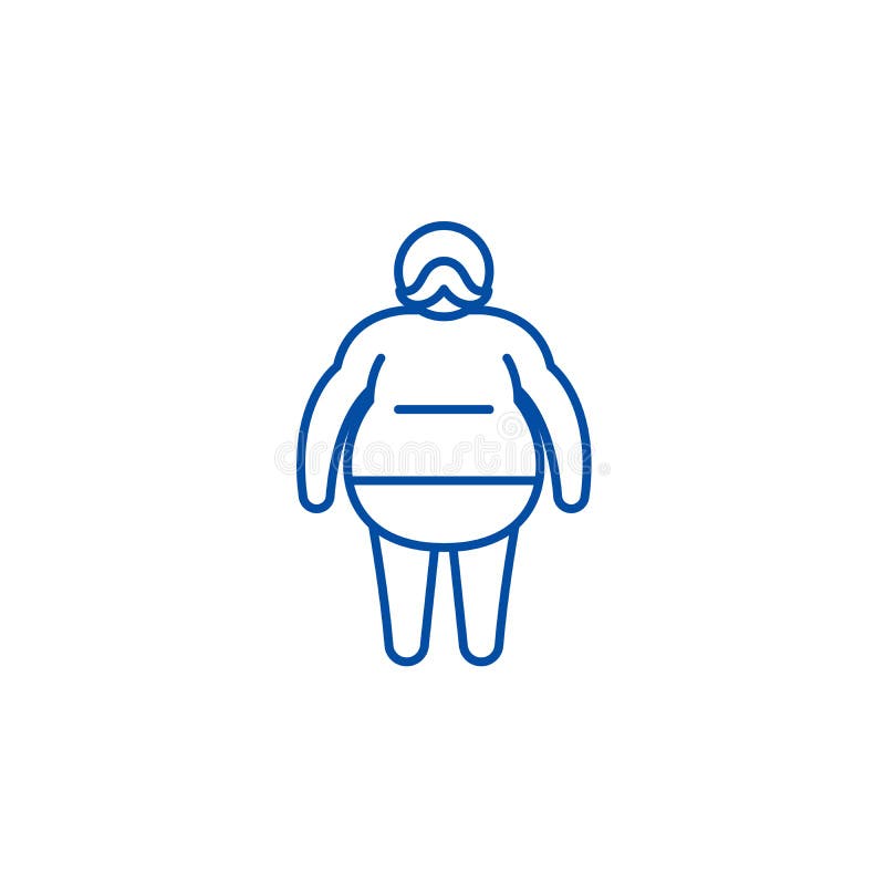Fat Man Line Icon Concept. Fat Man Flat Vector Symbol, Sign, Outline ... Fat Man Line Icon Concept. Fat Man Flat Vector Symbol, Sign, Outline ...