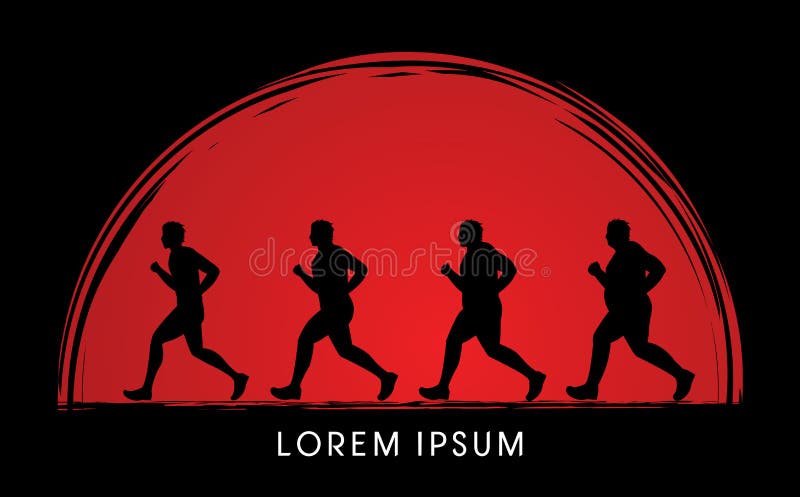 Fat Man Running Step Graphic Stock Vector - Illustration of evolve ...