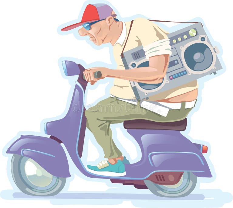 Riding Classic Old Scooter Stock Illustrations – 184 Riding Classic Old ...