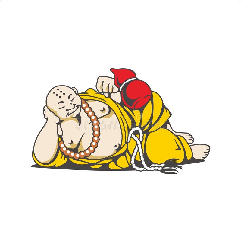 A Fat Monk is Relaxing on a White Background Editorial Photography ...