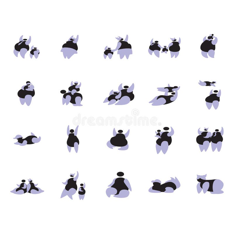 Fat People Exercising Icons. Vector Illustration Decorative Design ...