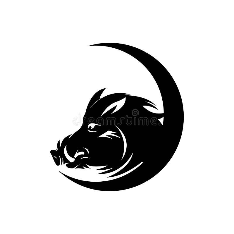 Fat Pig Logo Vector Simple Icon in Flat Design Stock Vector ...