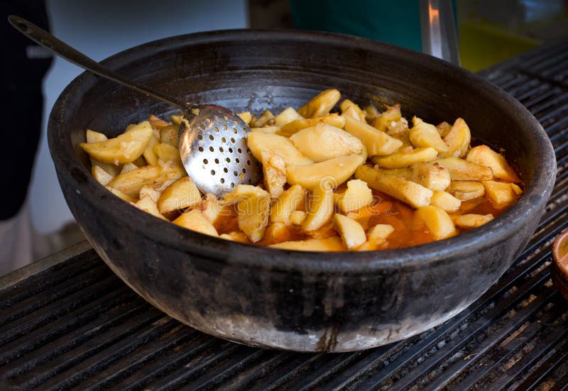 Fat potato in clay pot stock photo. Image of meal, lunch - 54852990