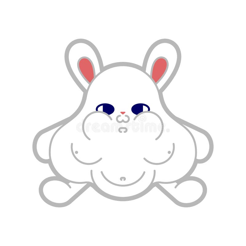 Fat Rabbit Cartoon. Fleshy Hare Isolated Stock Illustration ...