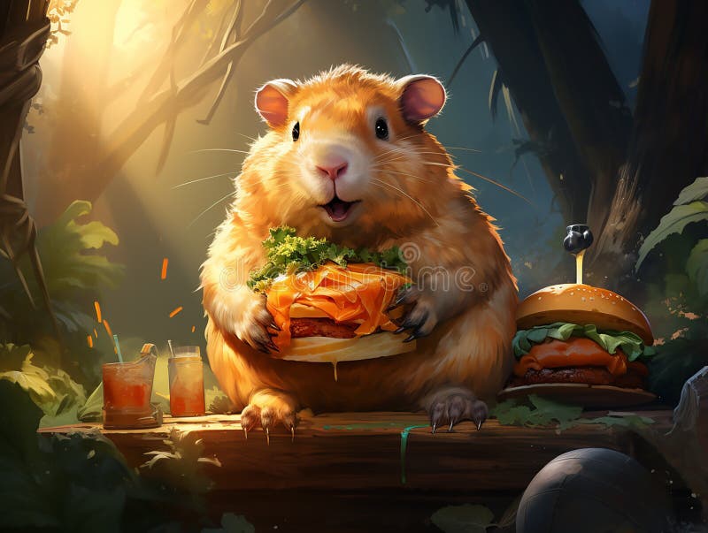 Illustration of Rabbit Eating Junk Food Stock Photo - Image of clean ...