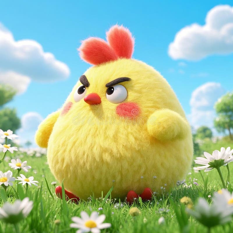 Fat, Round, Bloated, Angry Yellow Chick Stock Illustration ...