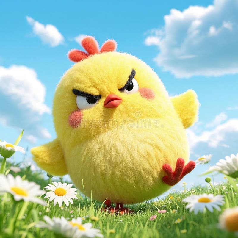 Fat, Round, Bloated, Angry Yellow Chick Stock Illustration ...