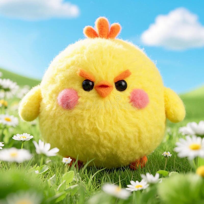 Fat, Round, Bloated, Angry Yellow Chick Stock Illustration ...