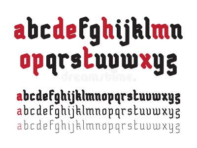 Fat Rounded Line Gothic Font Stock Vector - Illustration of english ...