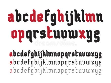 Fat Rounded Line Gothic Font Stock Vector - Illustration of english ...