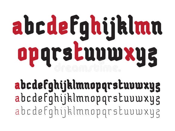 Fat Rounded Line Gothic Font Stock Vector - Illustration of english ...