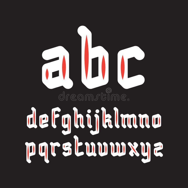 Fat Rounded Line Gothic Font Stock Vector - Illustration of english ...