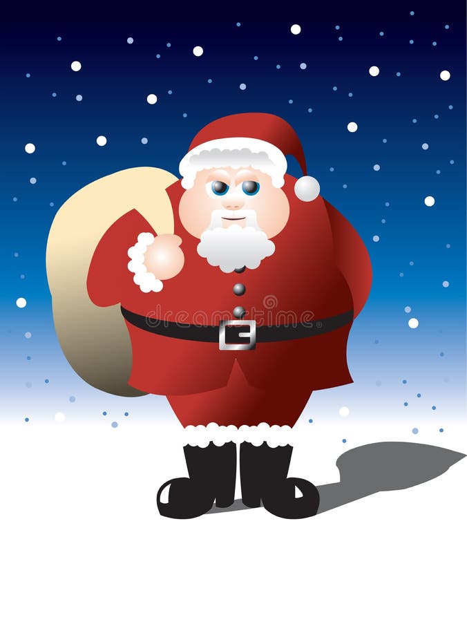 Fat Santa stock vector. Illustration of sack, santa, present - 308992