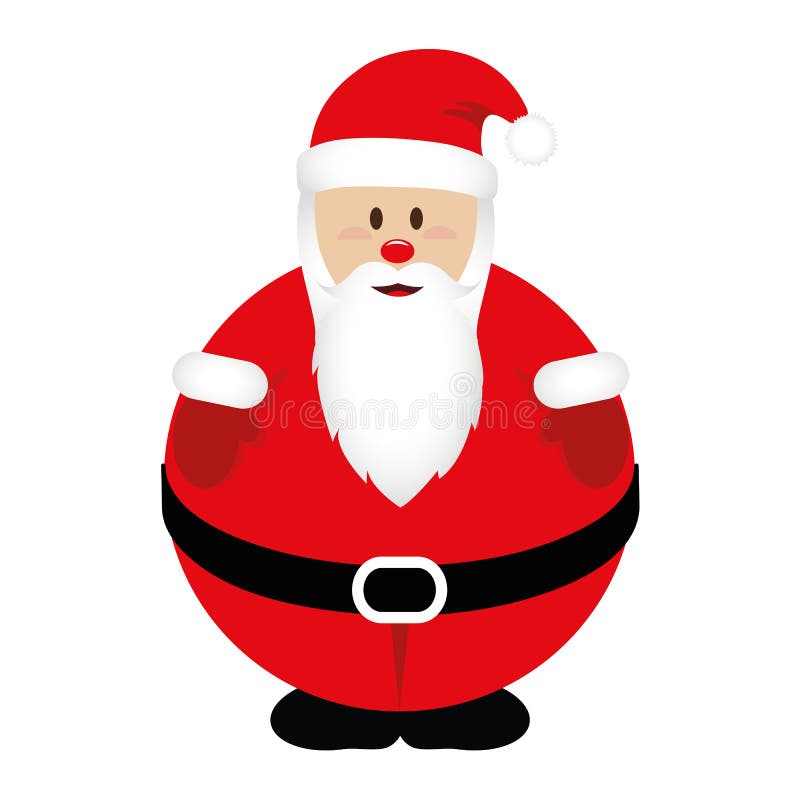 Fat Santa Claus in Red Clothes Stock Vector - Illustration of design ...