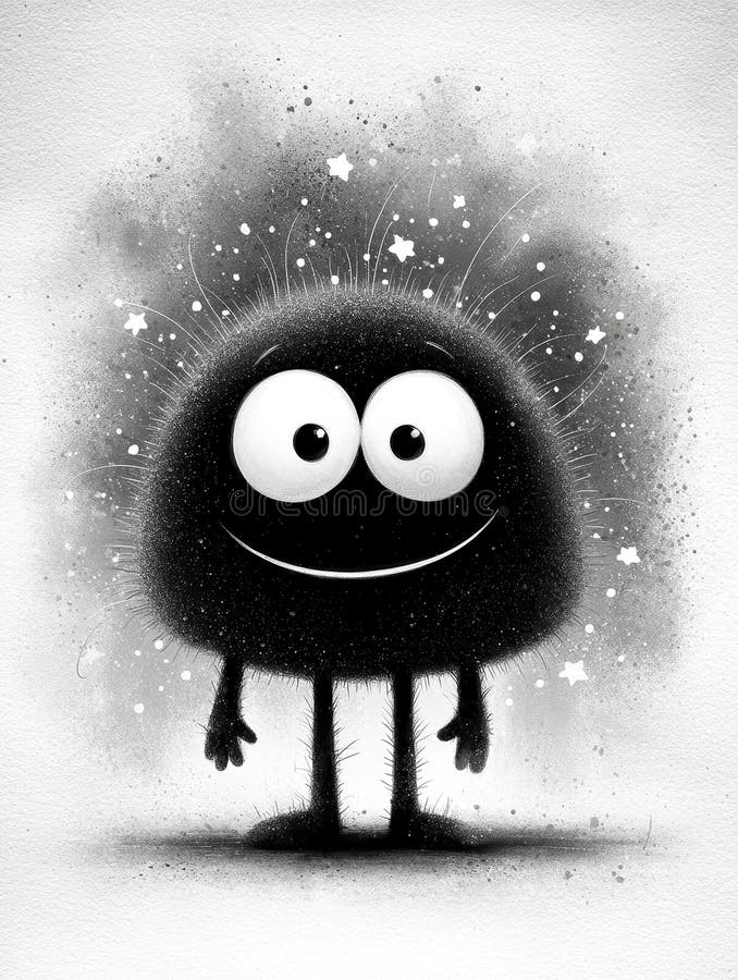 Fat, Scribble-style Void Monster with Tiny White Stars Inside, Many ...
