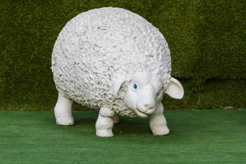 Fat sheep statue standing. stock photo. Image of nature - 41468030