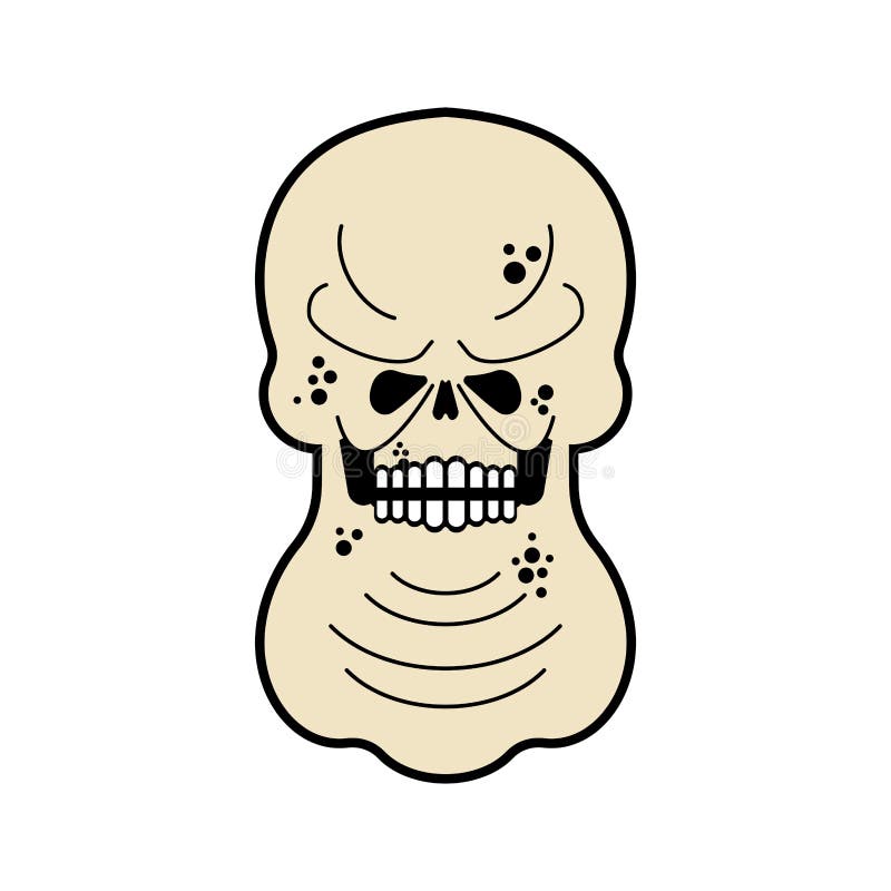 Fat Skull. Thick Skeleton Head Stock Vector - Illustration of food ...