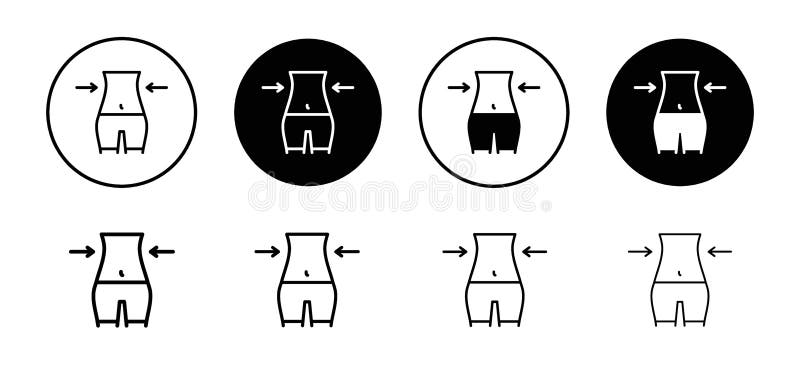 Fat And Slim Figure Icon Vector Set Collection For Web Stock Vector Illustration Of Healthy