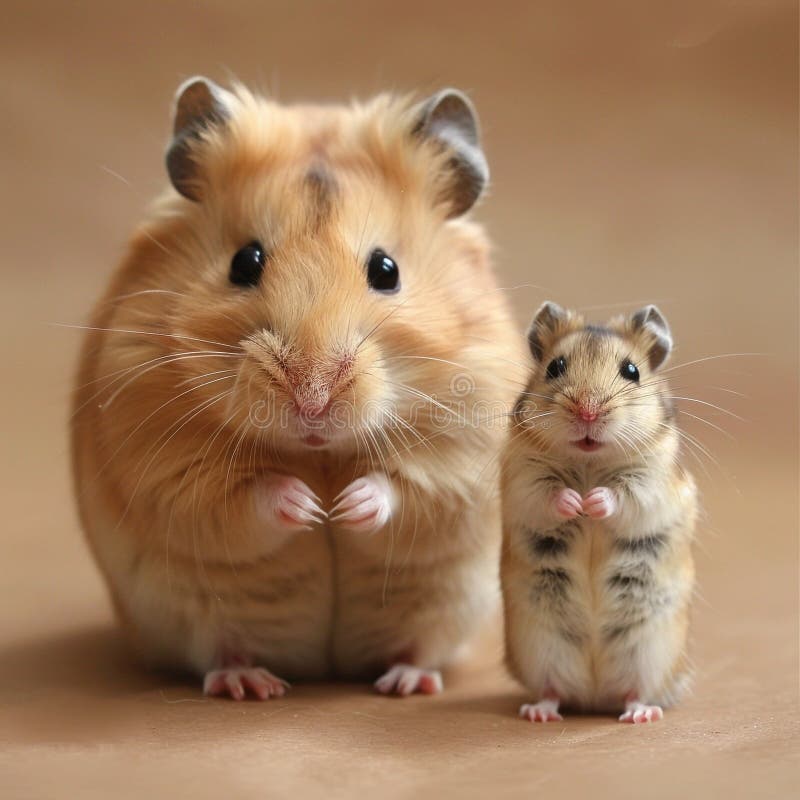 Fat and Slim Hamsters Portrait Stock Illustration - Illustration of ...