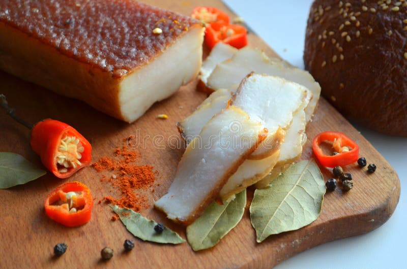 Fat smoked pork stock image. Image of kitchen, harm, ukrainian - 63083065