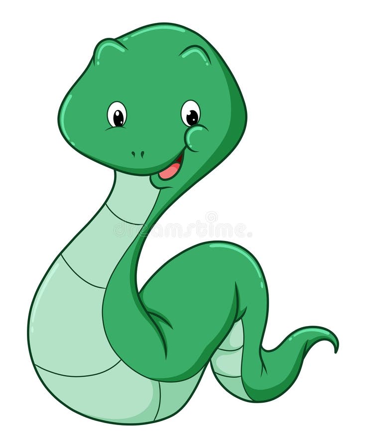 The Fat Snake is Smiling with a Happy Face Stock Vector - Illustration ...
