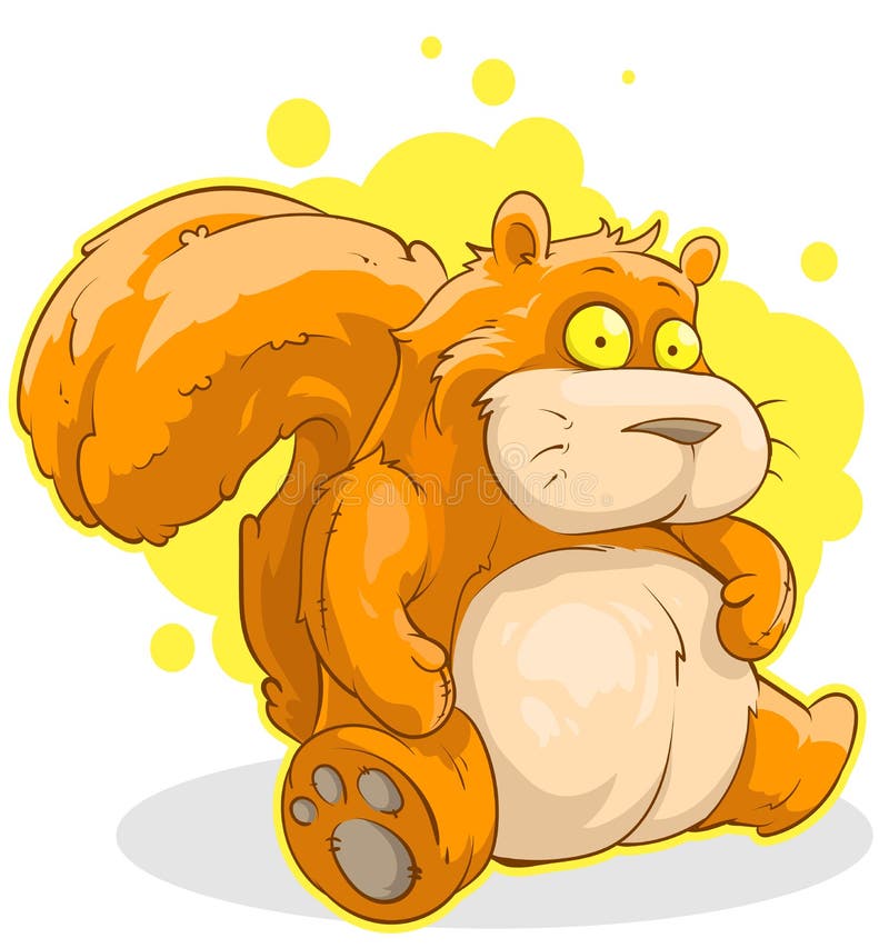 Fat Cartoon Sitting Red Squirrel Stock Vector - Illustration of cartoon ...