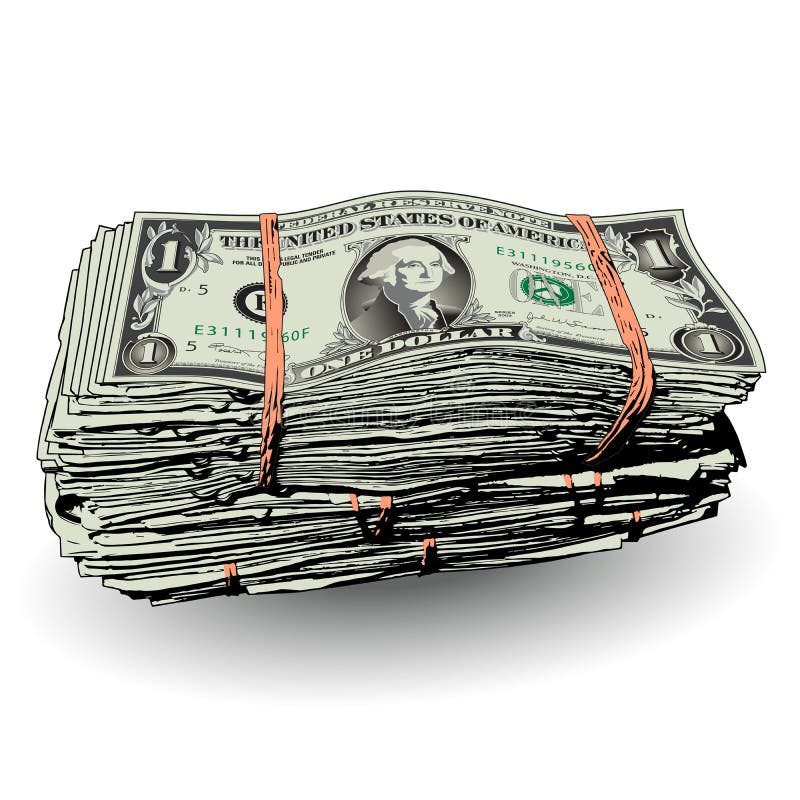 Stack of dollar bills stock vector. Illustration of market - 5324080