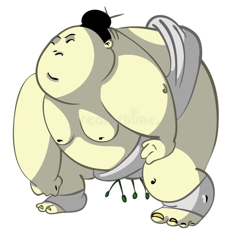 Sumo Wrestler with Raised Leg Stock Vector - Illustration of ...