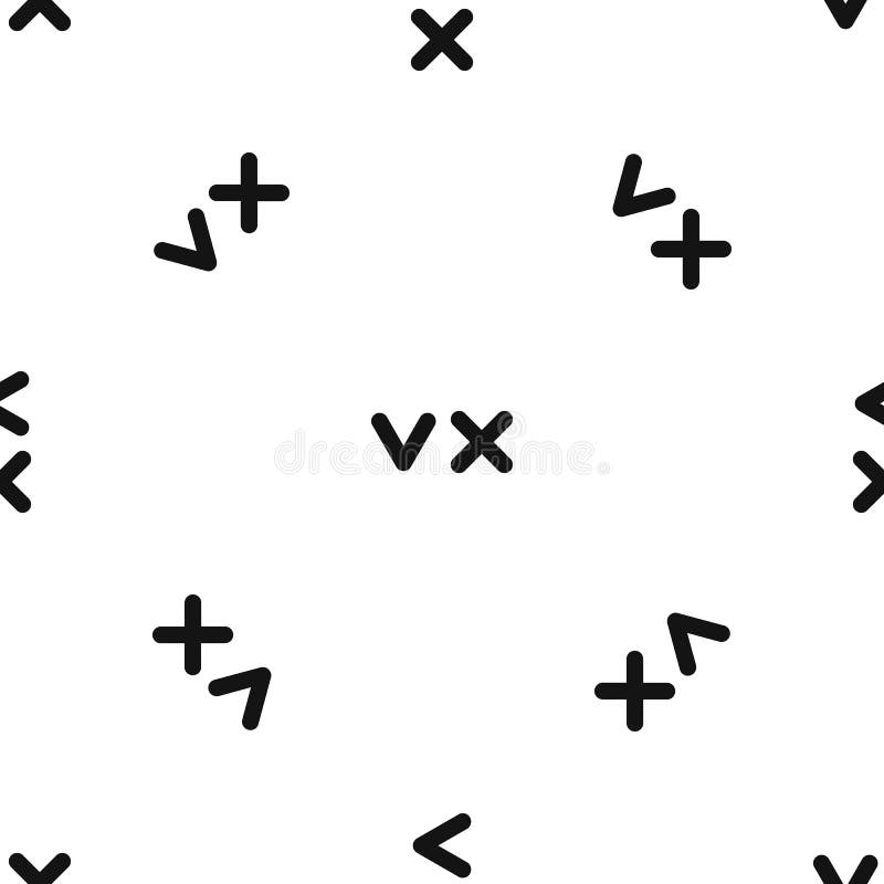 Fat Tick and Cross Pattern Seamless Black Stock Vector - Illustration ...