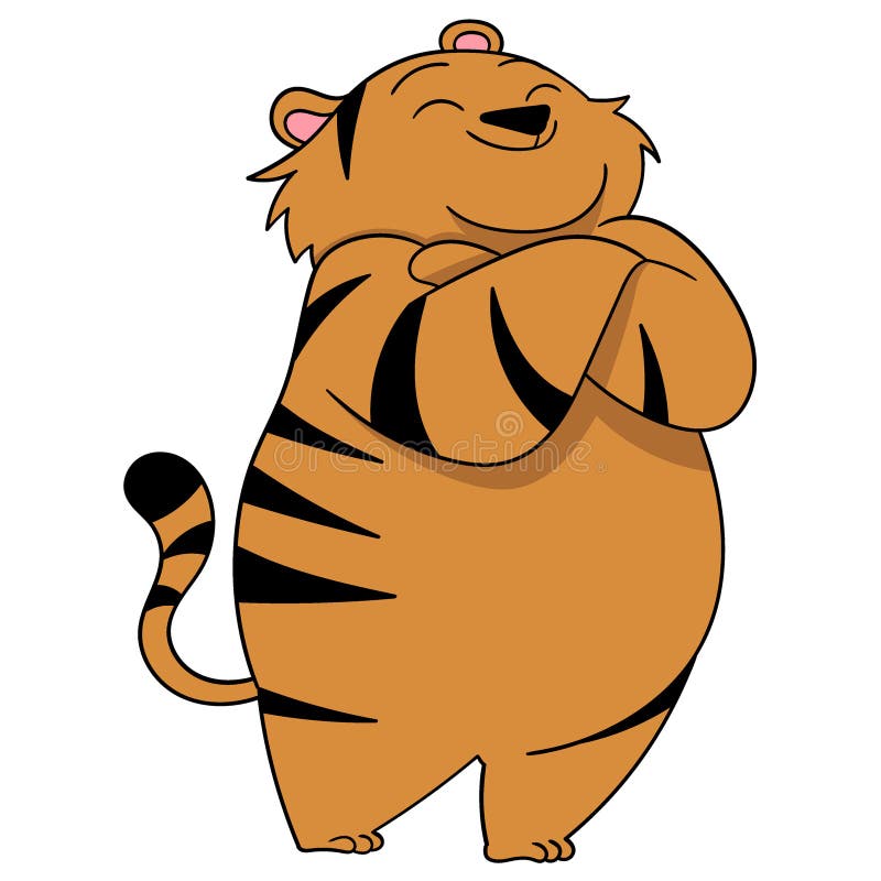 Fat Tiger is Standing in a Strong Style Stock Vector - Illustration of ...