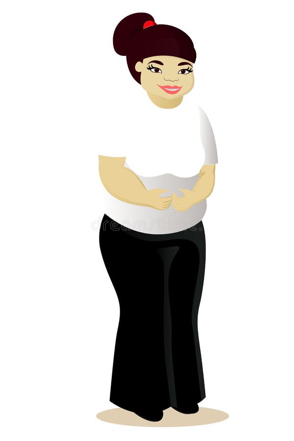Fat woman happy stock vector. Illustration of isolated - 84141991