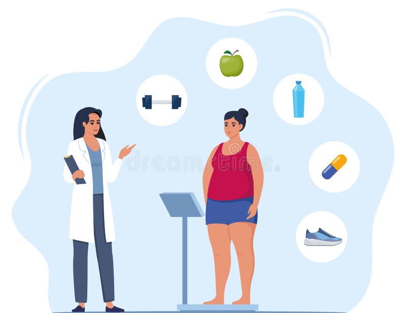 Fat Woman Standing Scales Stock Illustrations 245 Fat Woman Standing
