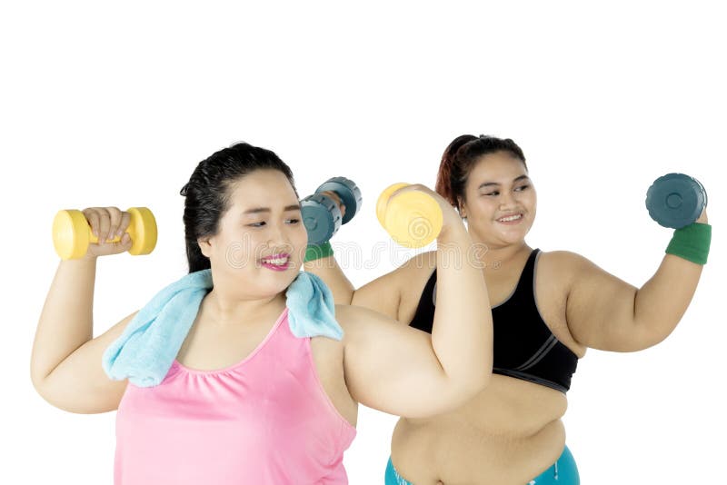 Fat Women Doing Exercise Dumbbell Stock Photos - Free & Royalty-Free ...