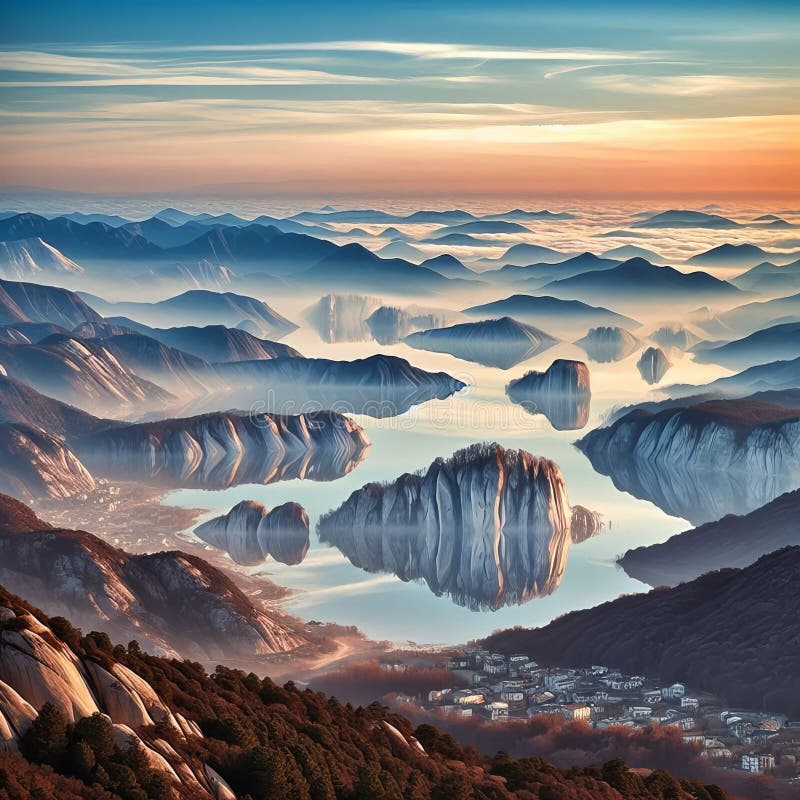 Fata Morgana a Complex Mirage Phenomenon Where Dicts Stock Image ...